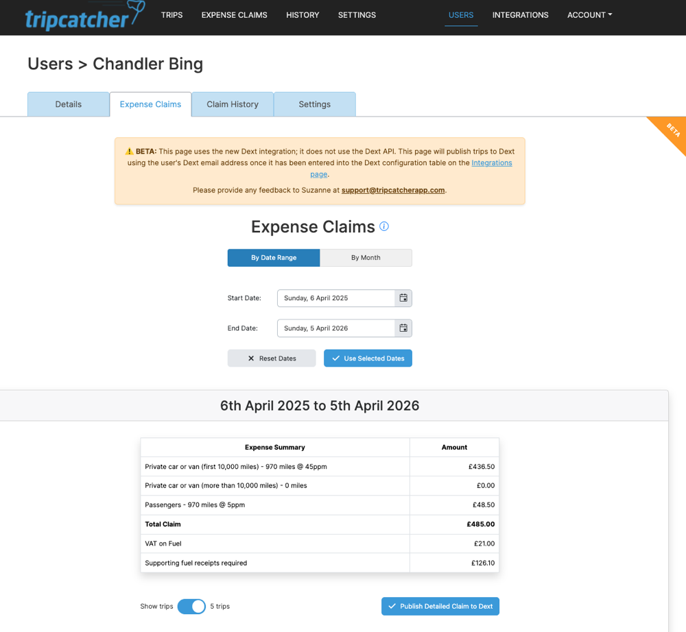 Mileage Expenses | How To Use Tripcatcher - Tripcatcher